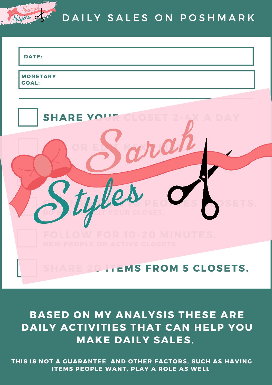 Daily Ebay And PoshMark Activities To Increase Sales Check List 
